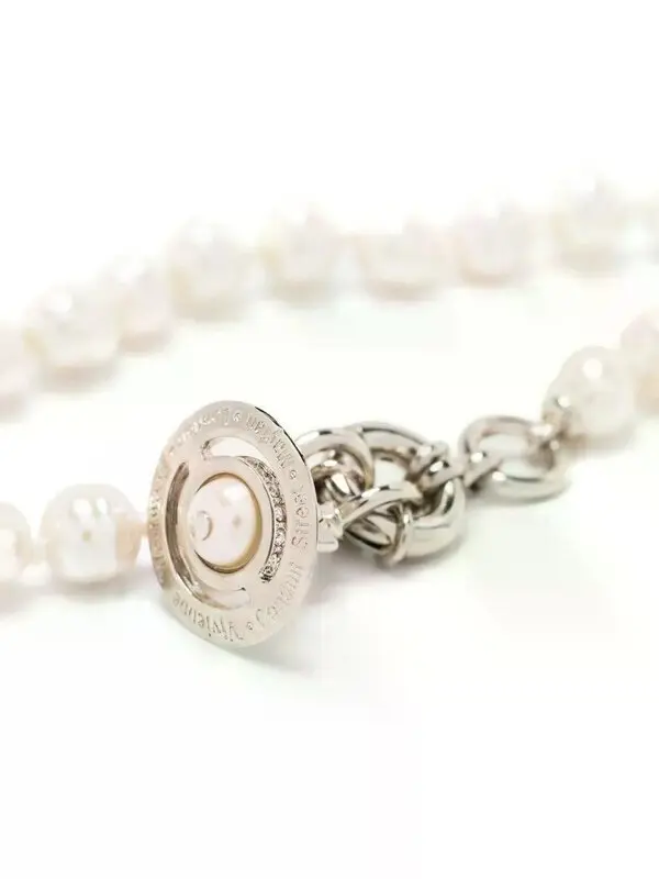 VIVIENNE WESTWOOD Logo-charm Pearl Bracelet