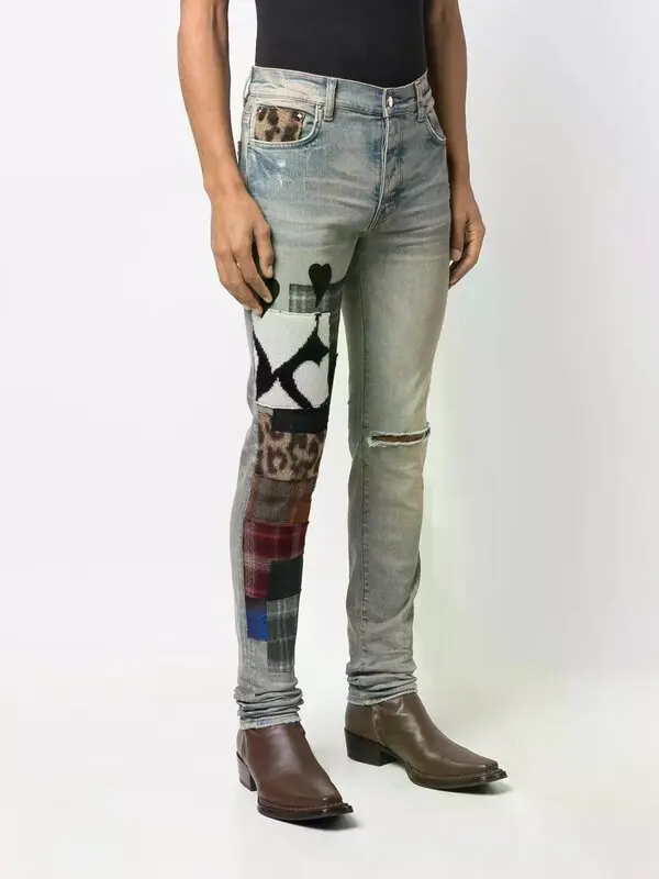 Amiri Patchwork Detail Denim Jeans