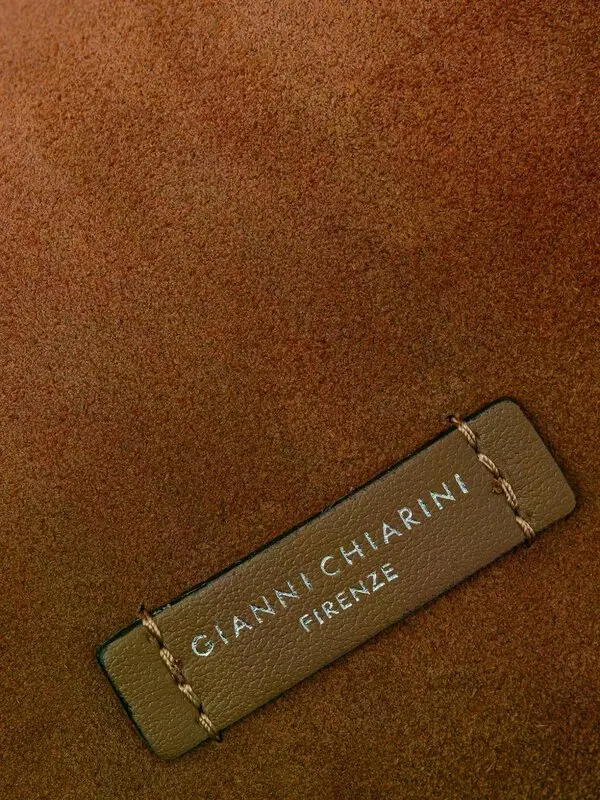 GIANNI CHIARINI Suede Top Handle Shoulder Bag - Brown