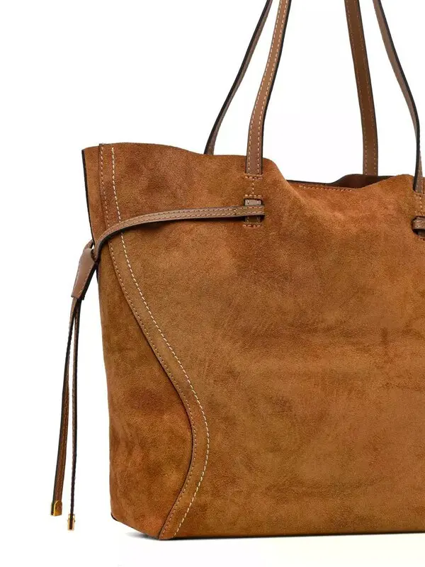 GIANNI CHIARINI Calf Suede Drawstring Tote Bag