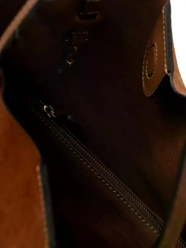 GIANNI CHIARINI Calf Suede Drawstring Tote Bag