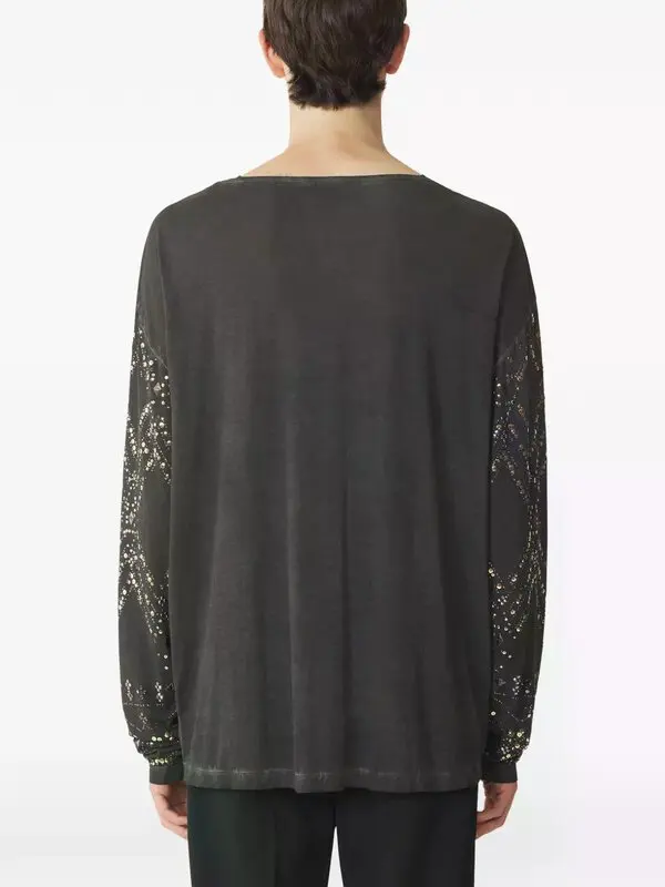 LANVIN Sequin-embellished Long-sleeved T-shirt