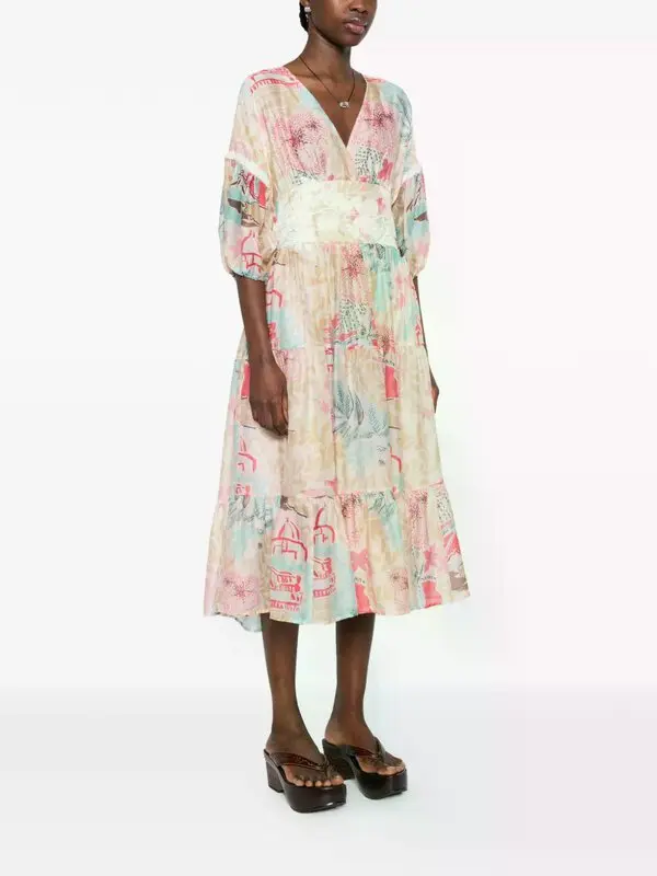 ERMANNO FIRENZE Floral Print Midi Dress