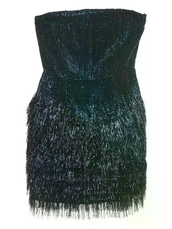 Roberto Cavalli Lurex Sequin Strapless Mini Dress