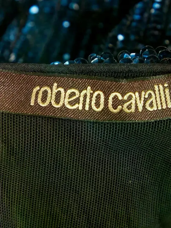 Roberto Cavalli Lurex Sequin Strapless Mini Dress