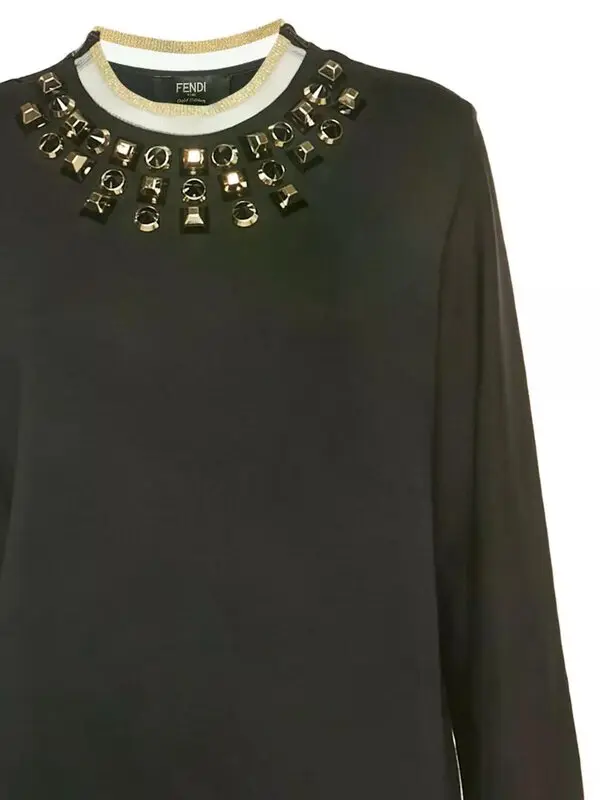 Fendi Embellished Crepe Mini Dress - Blue
