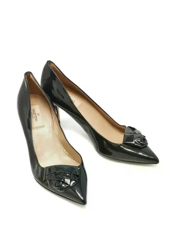 Valentino Garavani Patent Leather Pointed Toe Bow Pumps