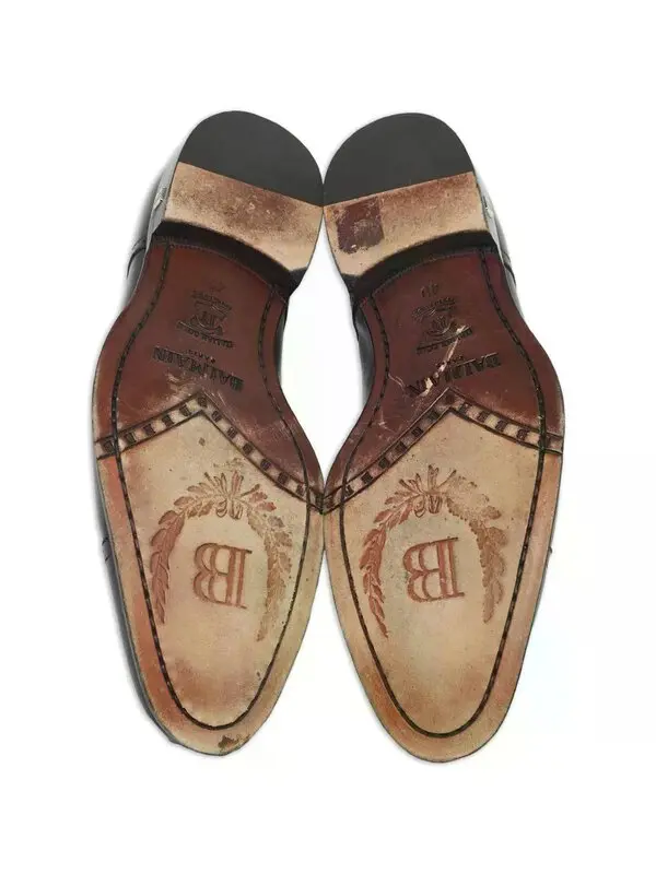 Balmain Logo-plaque Monk Strap Shoes With Brogue Detailing
