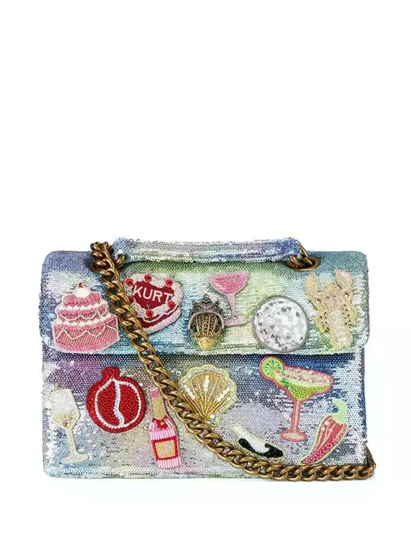 Kurt Geiger Sequin-embellished Shoulder Bag - Silver