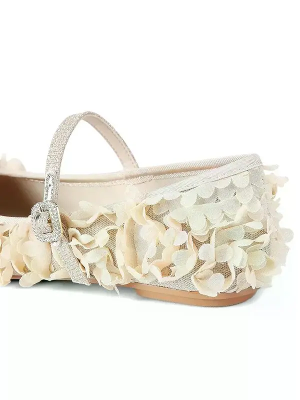 Kurt Geiger Floral Embellished Ballet Flats - Neutrals