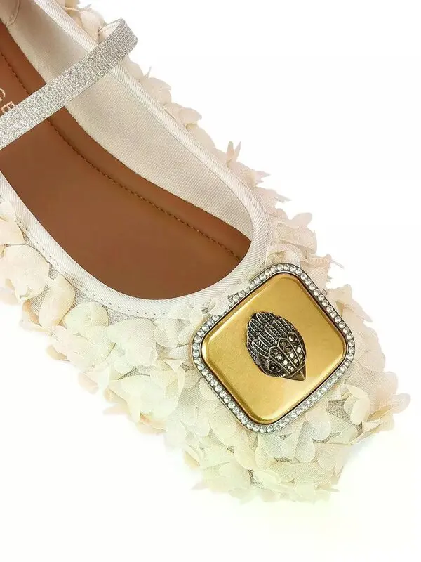 Kurt Geiger Floral Embellished Ballet Flats - Neutrals