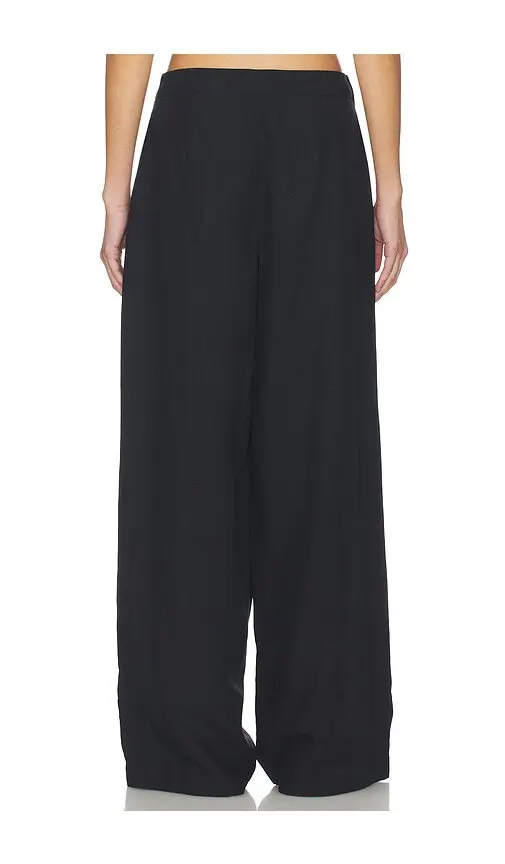 Rag & Bone Chappell Pleated Midweight Linen Blend Trousers - Black
