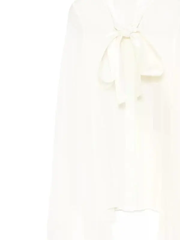 Elie Saab Silk Shirt With Draped Sleeves - Neutrals
