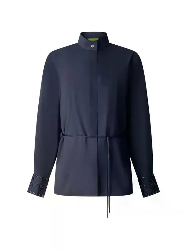 Shanghai Tang Silk Blouse With Tie Belt