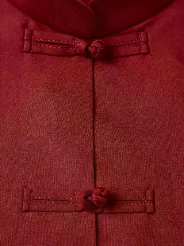 Shanghai Tang Silk Mandarin Collar Blouse