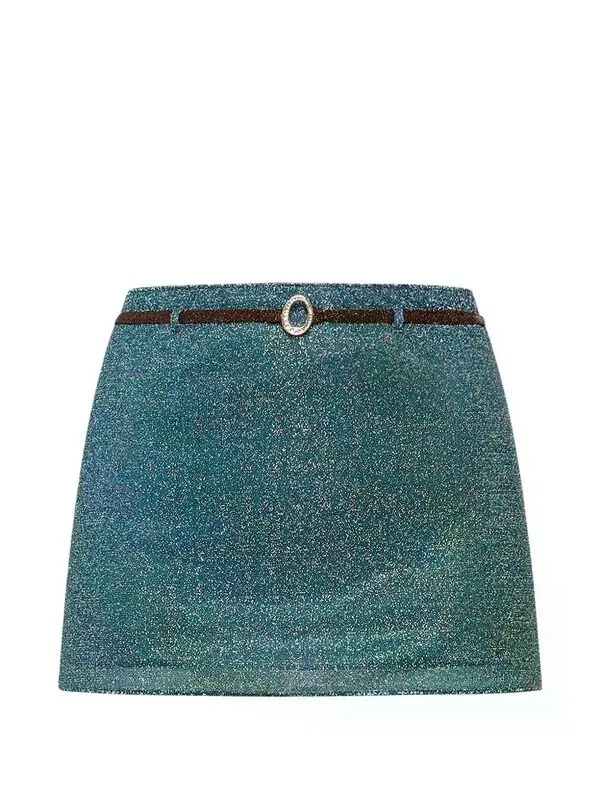 Oseree Lumière Belted Micro Skirt - Blue