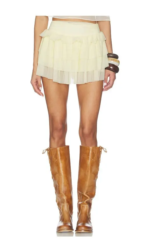 Majorelle Tiered Mesh Skort