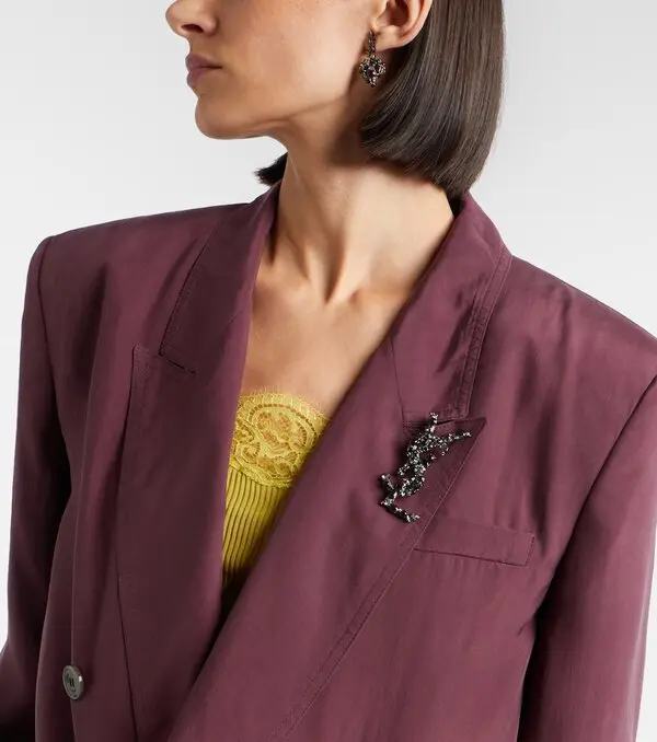 Saint Laurent Cassandre Embellished Brooch