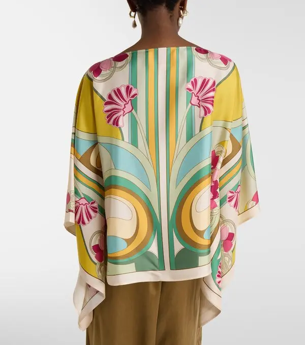 La DoubleJ Square Printed Silk Twill Top