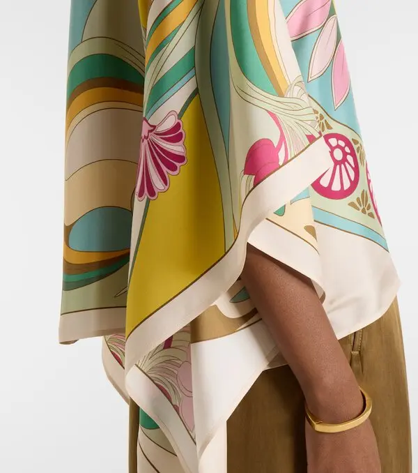 La DoubleJ Square Printed Silk Twill Top