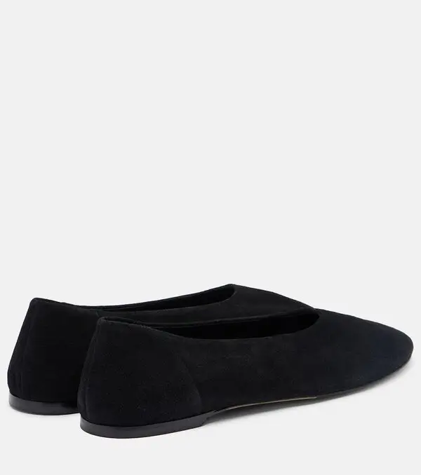 TOTEME Suede Ballet Flats - Black