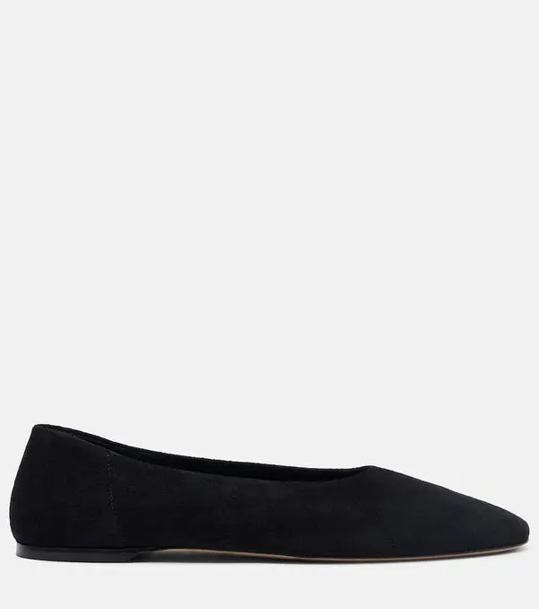 TOTEME Suede Ballet Flats - Black