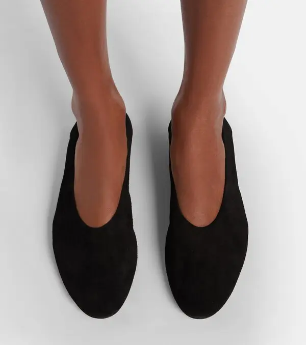 TOTEME Suede Ballet Flats - Black