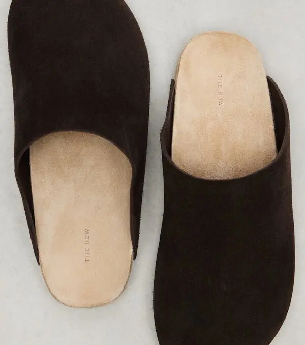 THE ROW Hudson Suede Mules - Brown