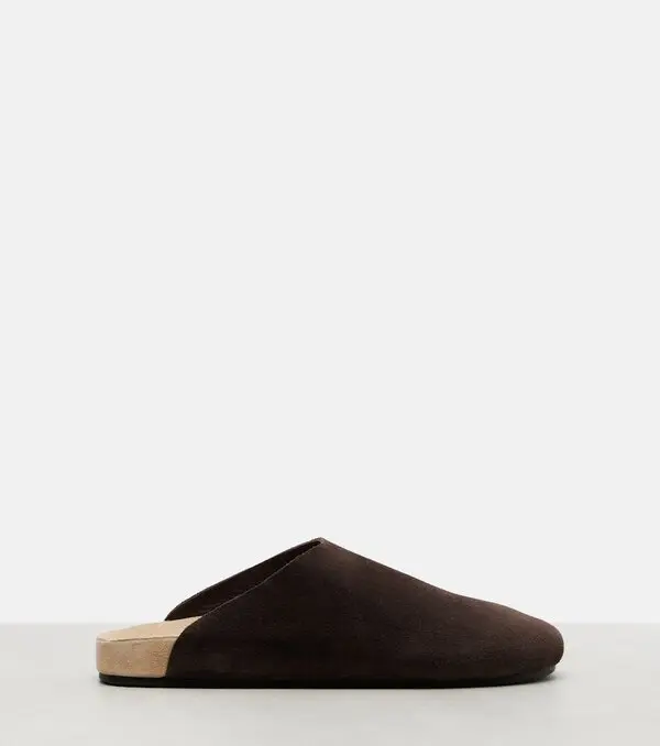 THE ROW Hudson Suede Mules - Brown