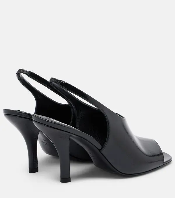 TOTEME Leather Slingback Sandals - Black