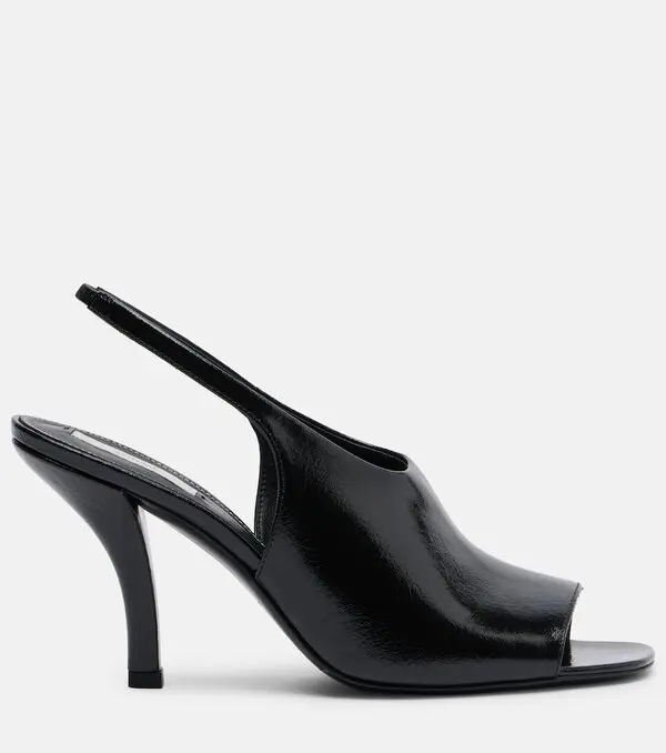 TOTEME Leather Slingback Sandals - Black