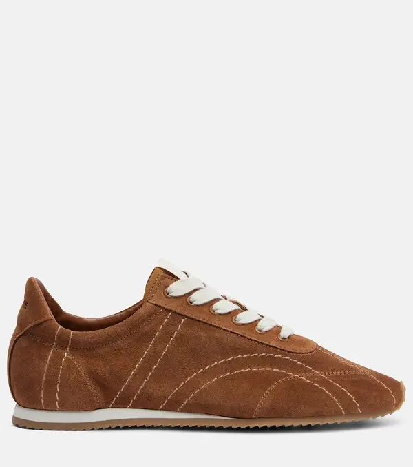 TOTEME Suede Lace-up Sneakers - Brown