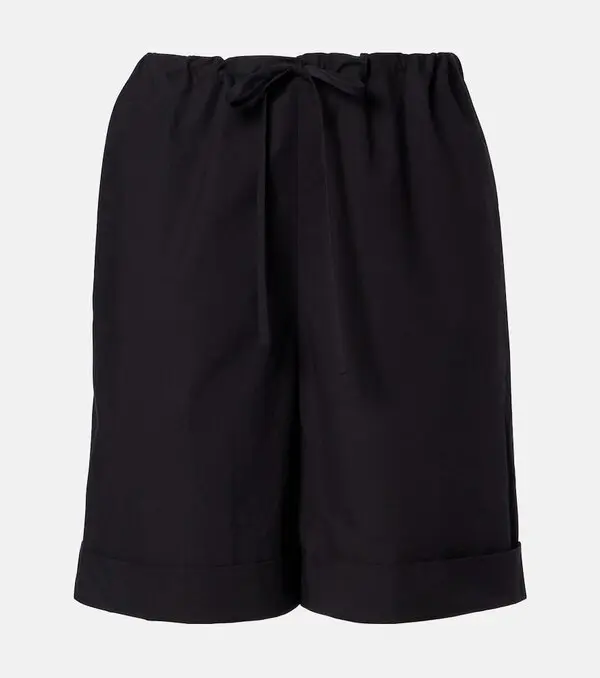 THE ROW Emiliano Cotton Shorts - Black