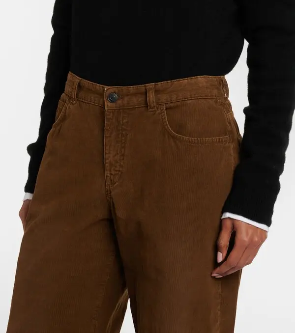 THE ROW Eglitta Cotton Corduroy Wide-leg Trousers - Brown