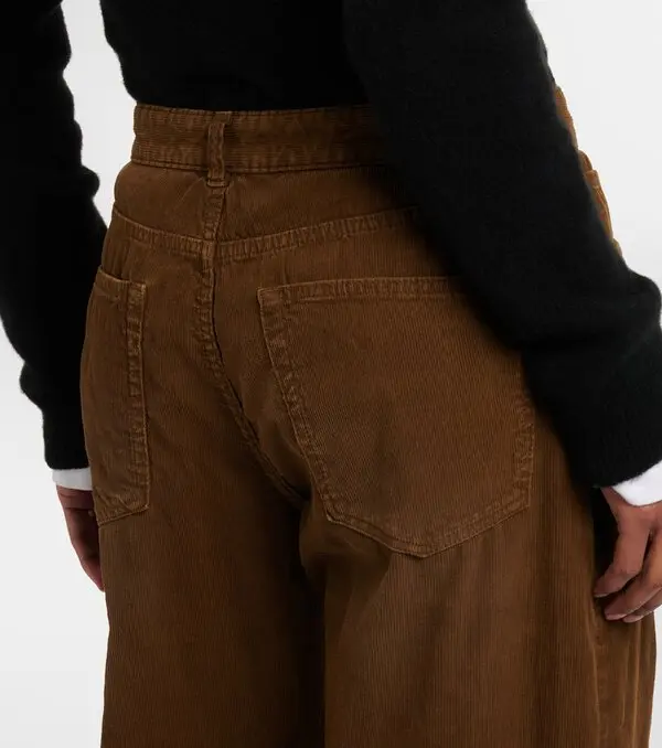 THE ROW Eglitta Cotton Corduroy Wide-leg Trousers - Brown