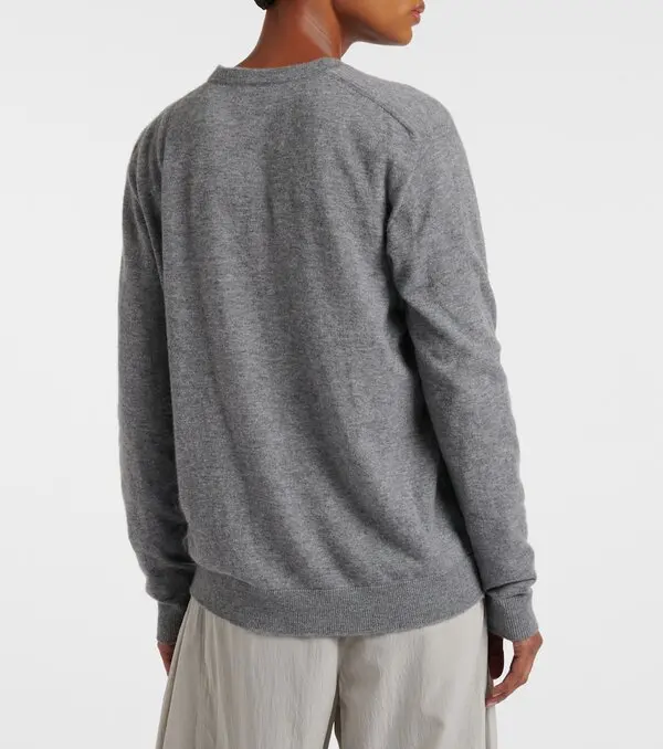 THE ROW Cashmere V-neck Top In Heather