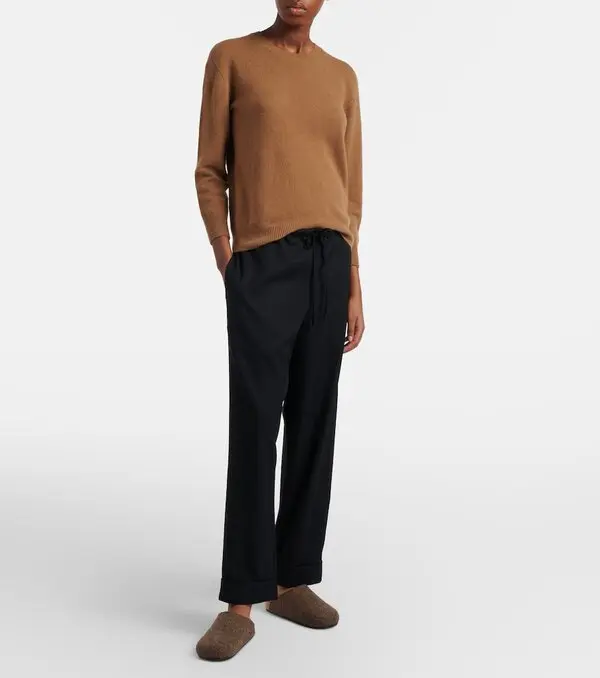 THE ROW Delano Wool Straight Leg Pants