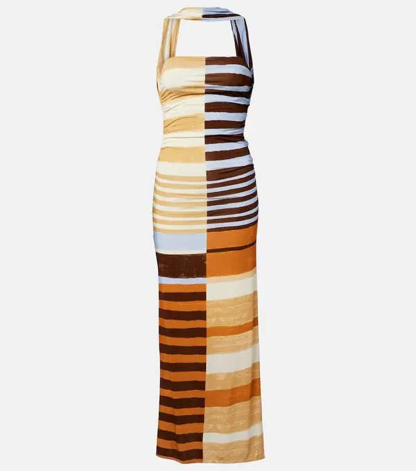 CALA DE LA CRUZ Ornella Striped Midi Dress - Multicoloured