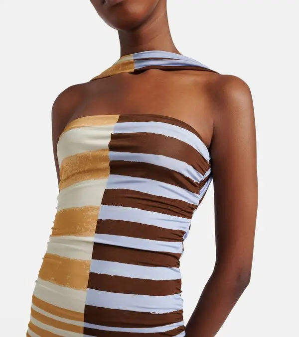 CALA DE LA CRUZ Ornella Striped Midi Dress