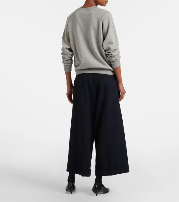 THE ROW Wool Gabardine Wide-leg Trousers