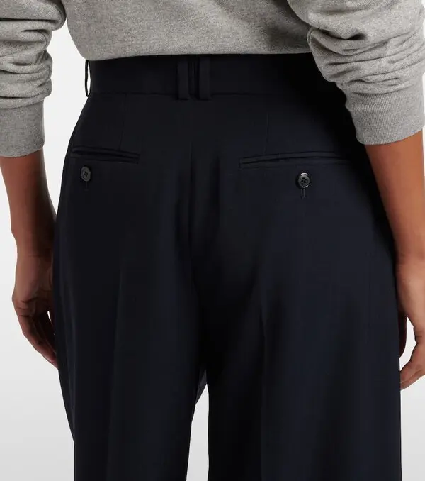 THE ROW Wool Gabardine Wide-leg Trousers
