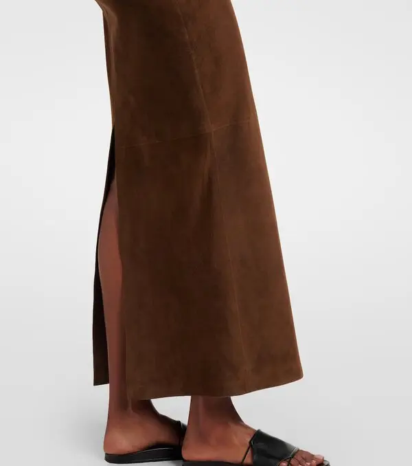 THE ROW Erina Suede Pencil Skirt