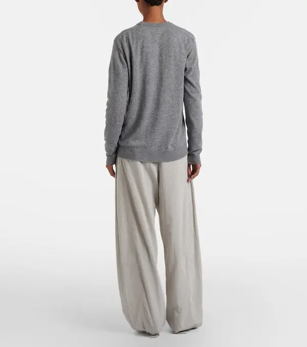 THE ROW Pleated Silk-blend Wide-leg Trousers - Grey