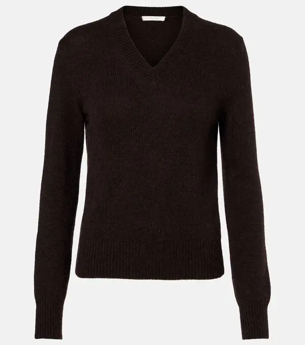 THE ROW Nalini Knitted Cashmere Top - Brown