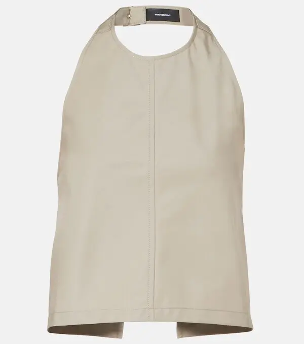 Wardrobe.NYC Halterneck Cotton-blend Top - Grey