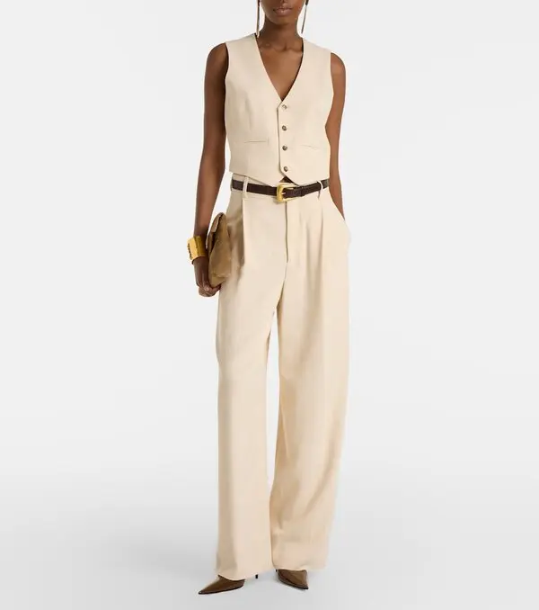 Wardrobe.NYC High-rise Wide-leg Viscose Trousers
