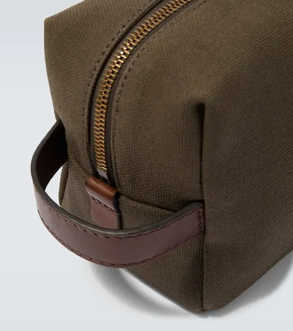 Giorgio Armani Leather-trimmed Canvas Toiletry Bag