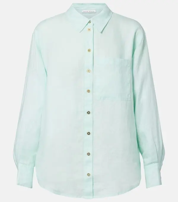 Heidi Klein Corfu Linen Shirt - Blue