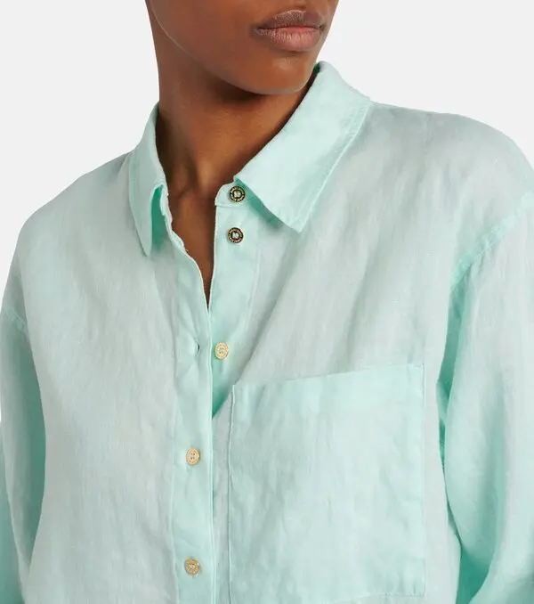 Heidi Klein Corfu Linen Shirt - Blue