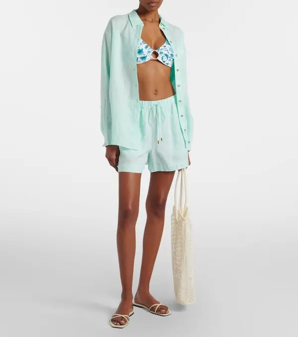 Heidi Klein Corfu Linen Shirt - Blue